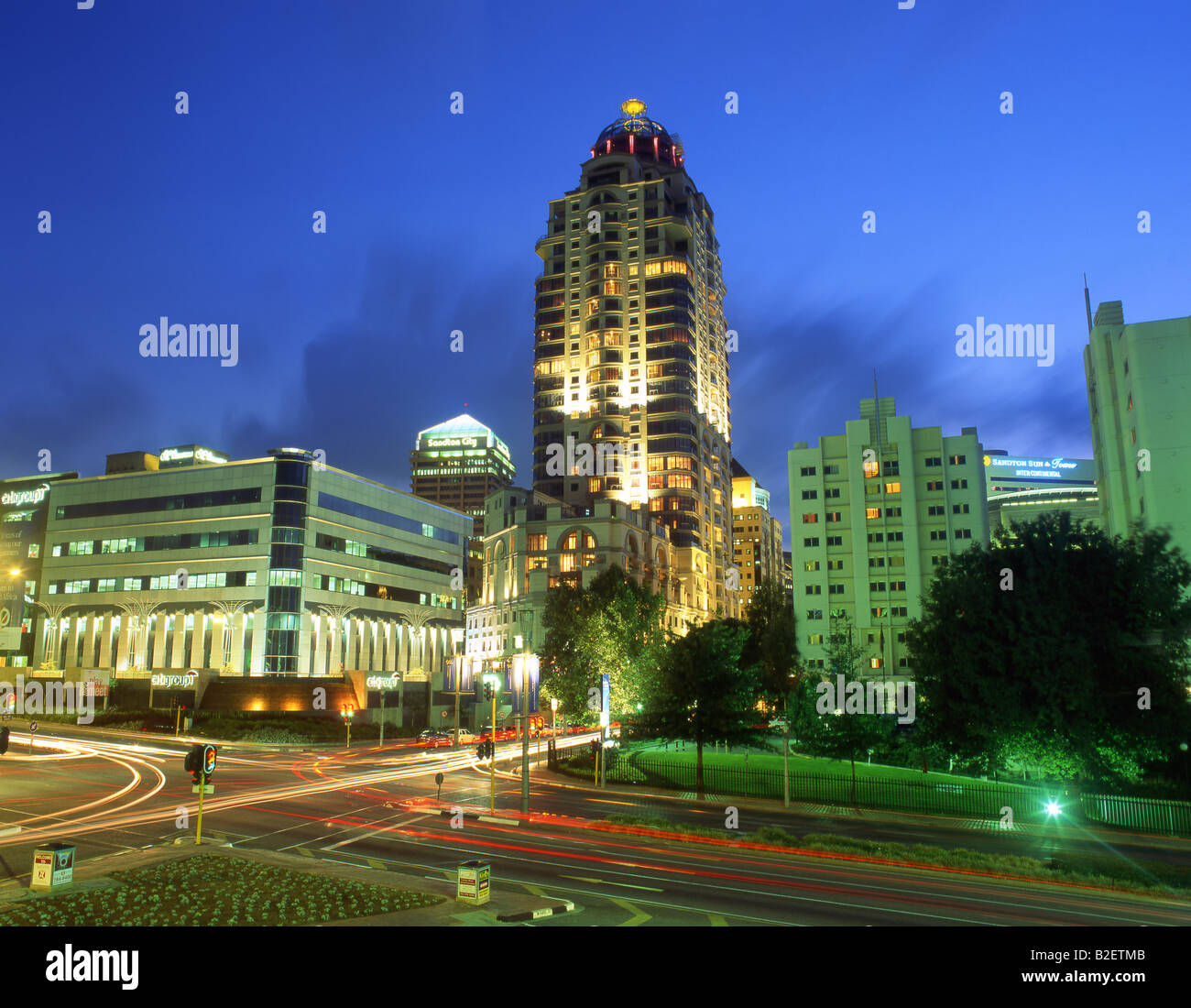 Sandton at night Stock Photo - Alamy