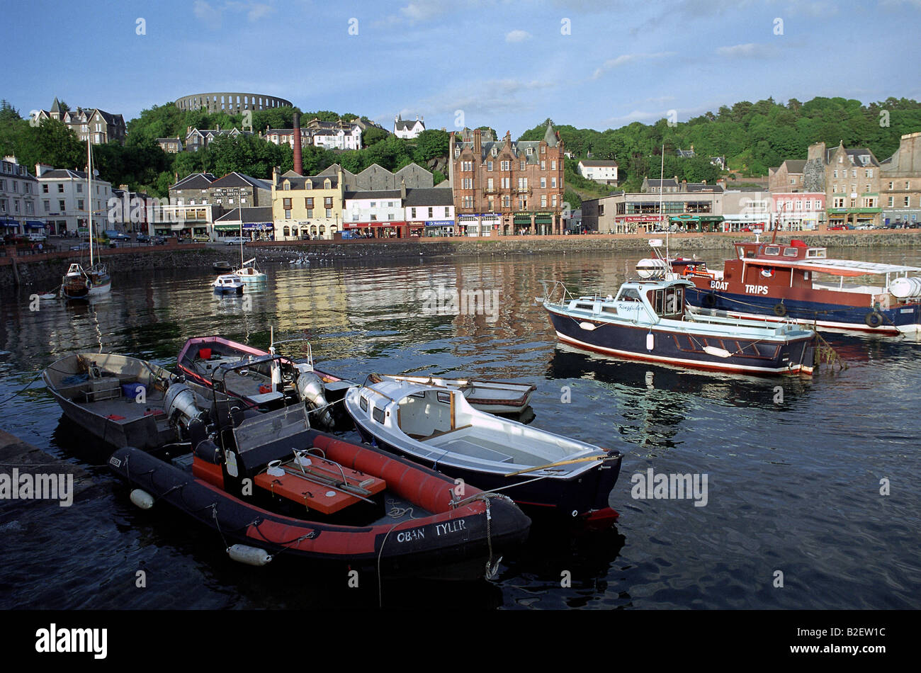 oban seafront harbour view reflections west coast town scottish ...