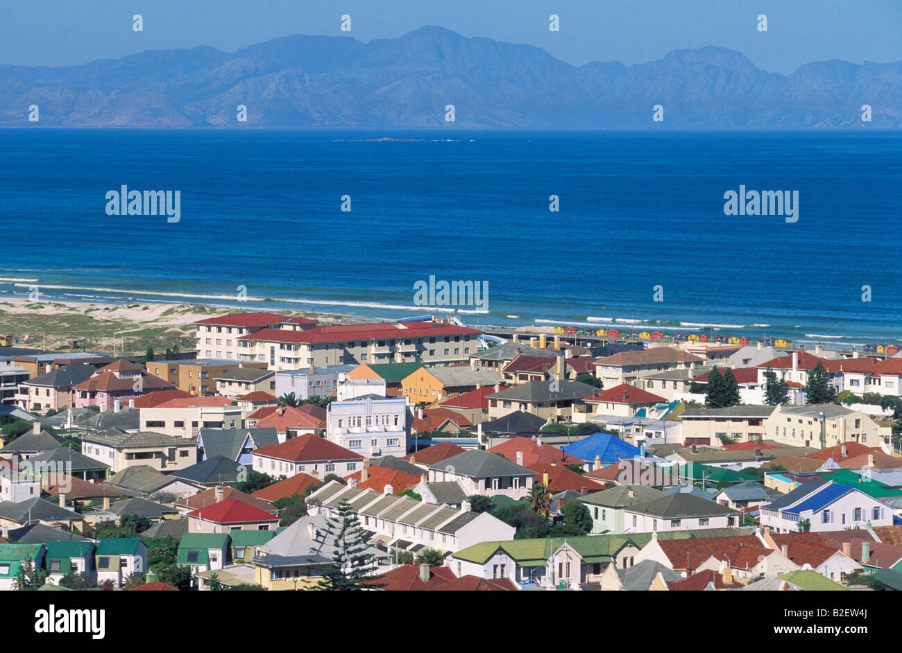 View from Boyes Drive with Muizenberg roof tops Stock Photo - Alamy