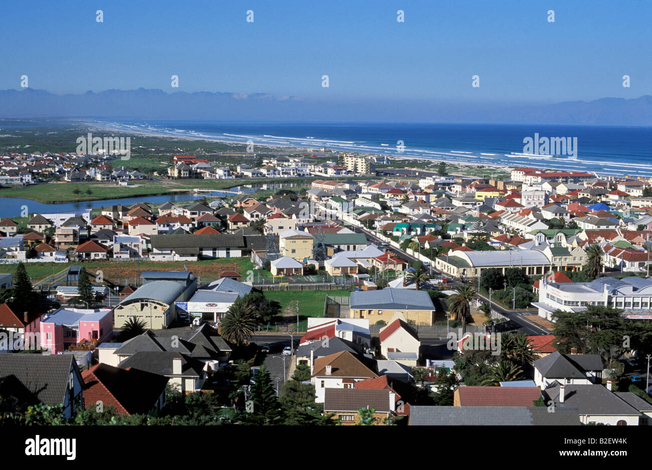 View form Boyes Drive with Muizenberg roof tops Stock Photo - Alamy
