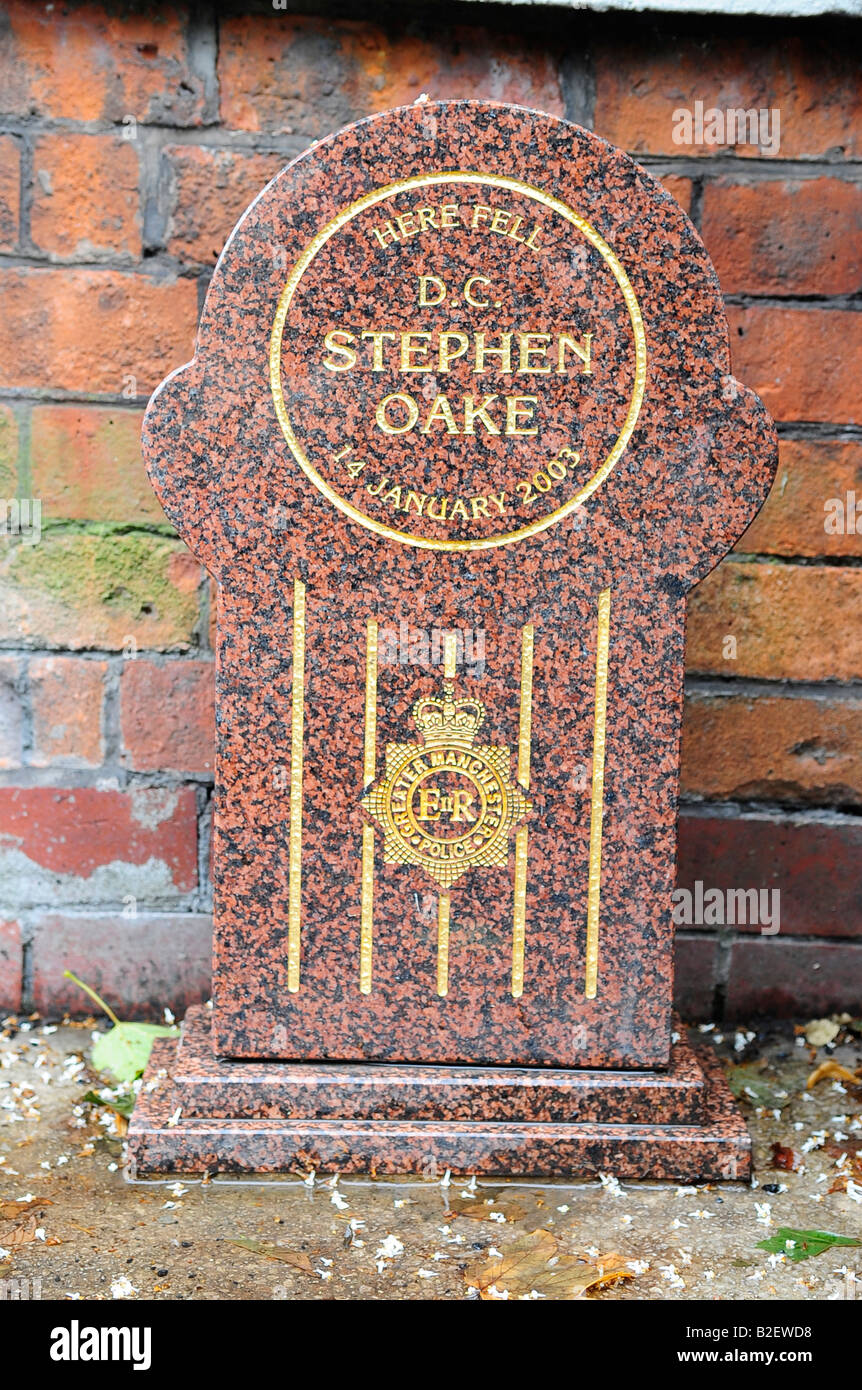 memorial stone murdered special branch policeman Stephen Oake Crumpsall ...