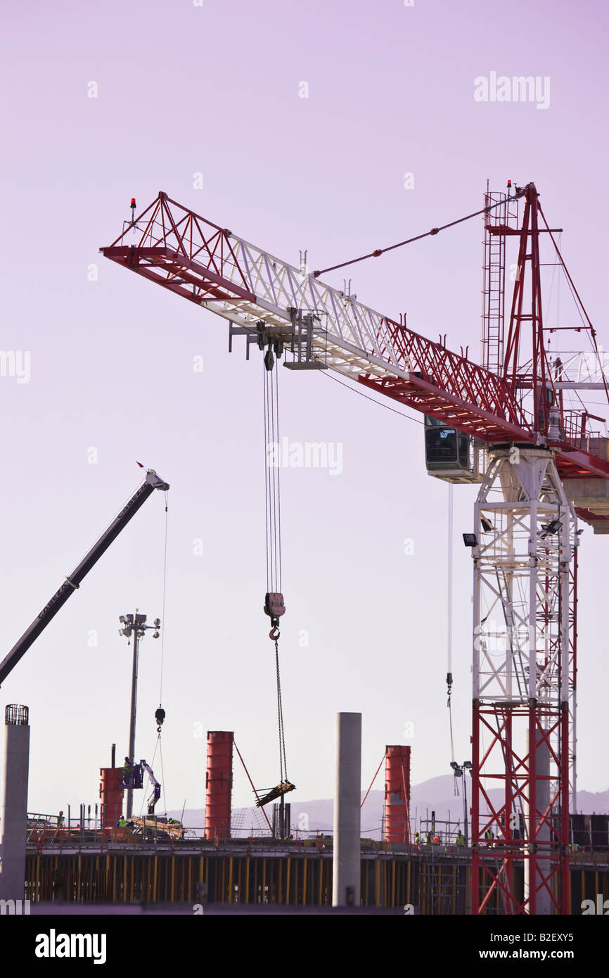 Cranes on construction site Stock Photo - Alamy