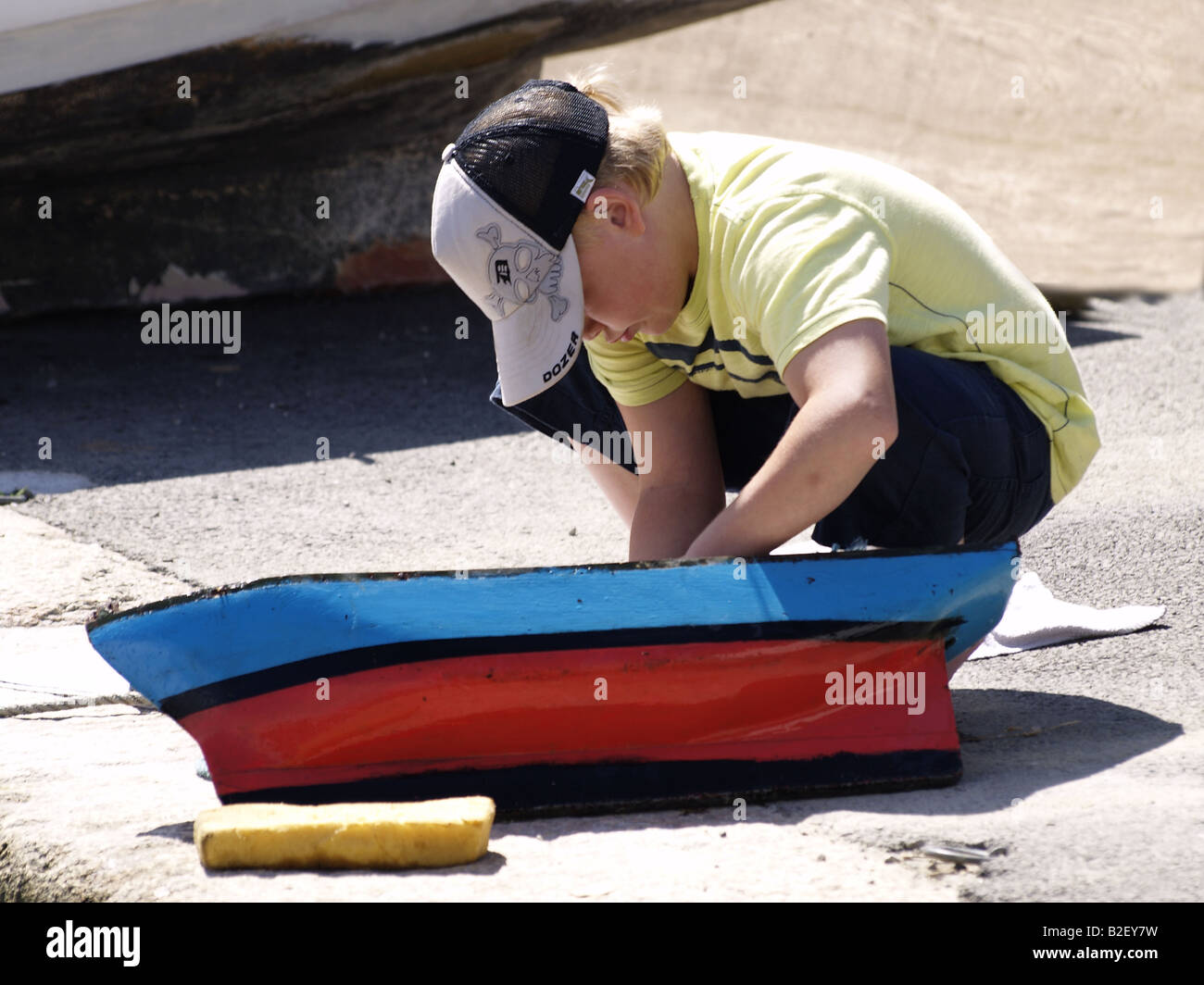 Boy model boat hi-res stock photography and images - Alamy