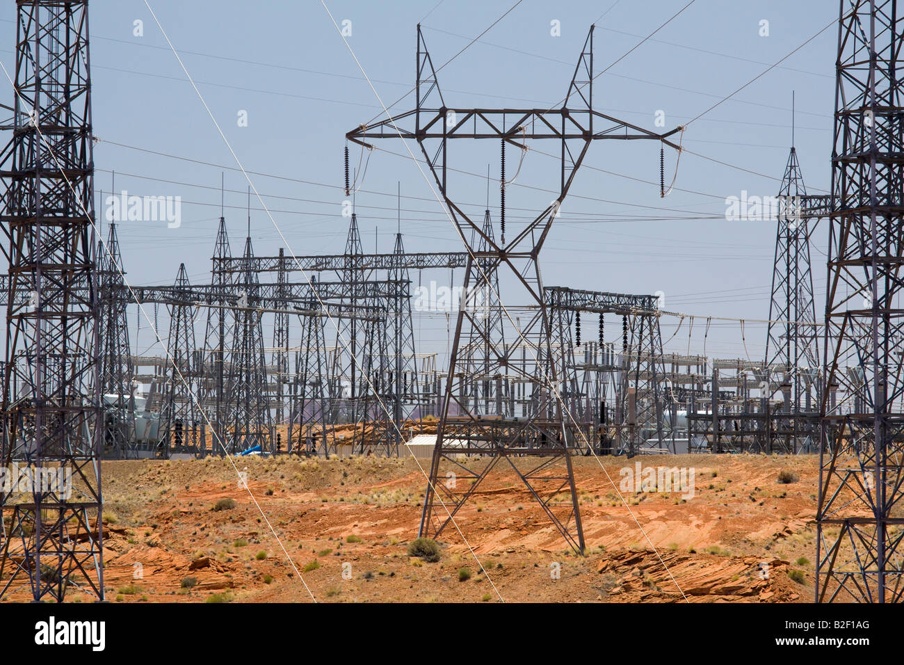 Pylons- Glen Canyon Dam hydroelectric generating plant Stock Photo - Alamy