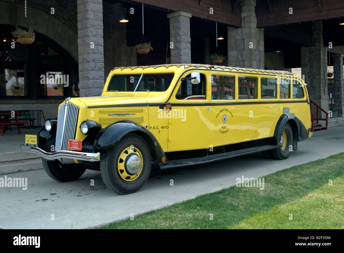 USA, Montana, West Yellowstone, Yellowstone Park yellow, 1937 touring ...
