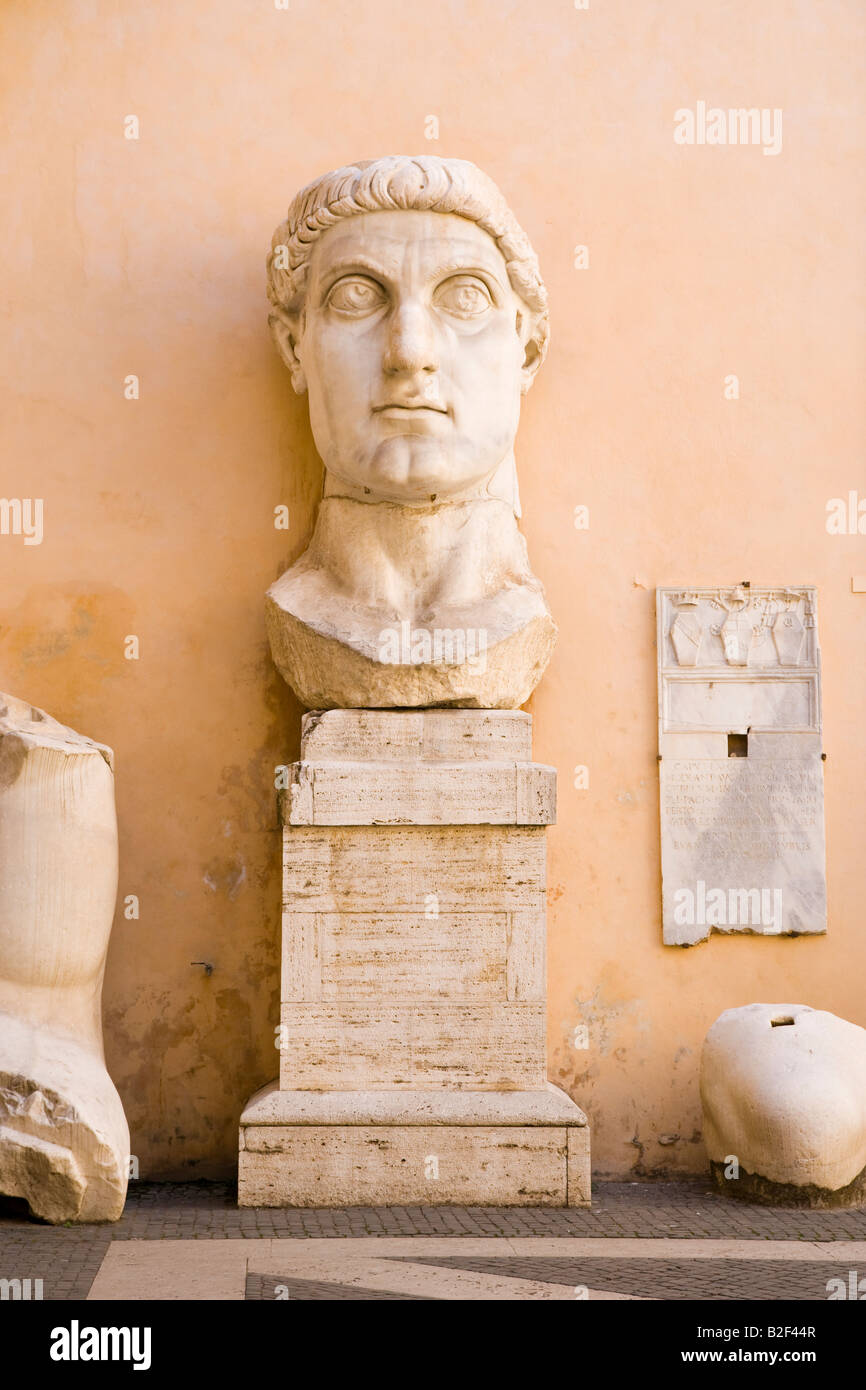 Head from the statue of Constantine Capitoline Museum Rome Lazio Italy ...