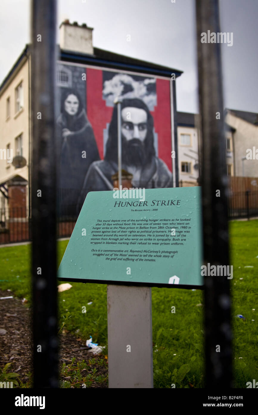 The Hunger Strike mural by the Bogside Artists, in the predominantly ...