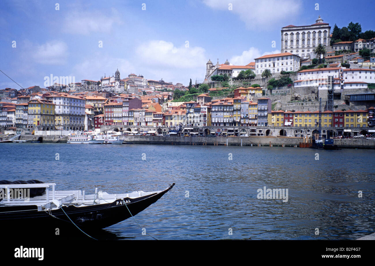 Porto Quay by Douro River Porto Portugal Europe Stock Photo - Alamy