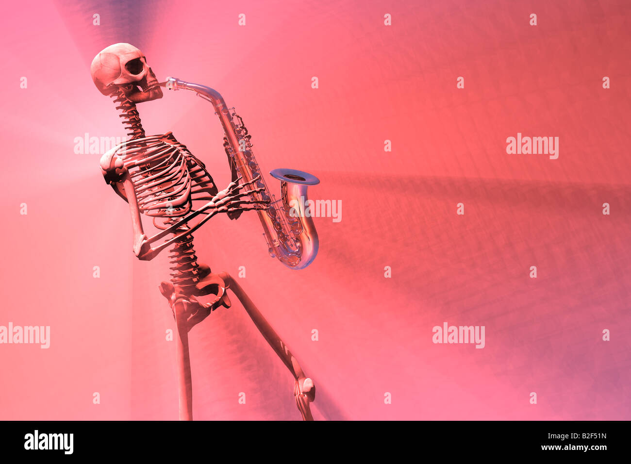 Skeleton playing a saxophone Stock Photo - Alamy
