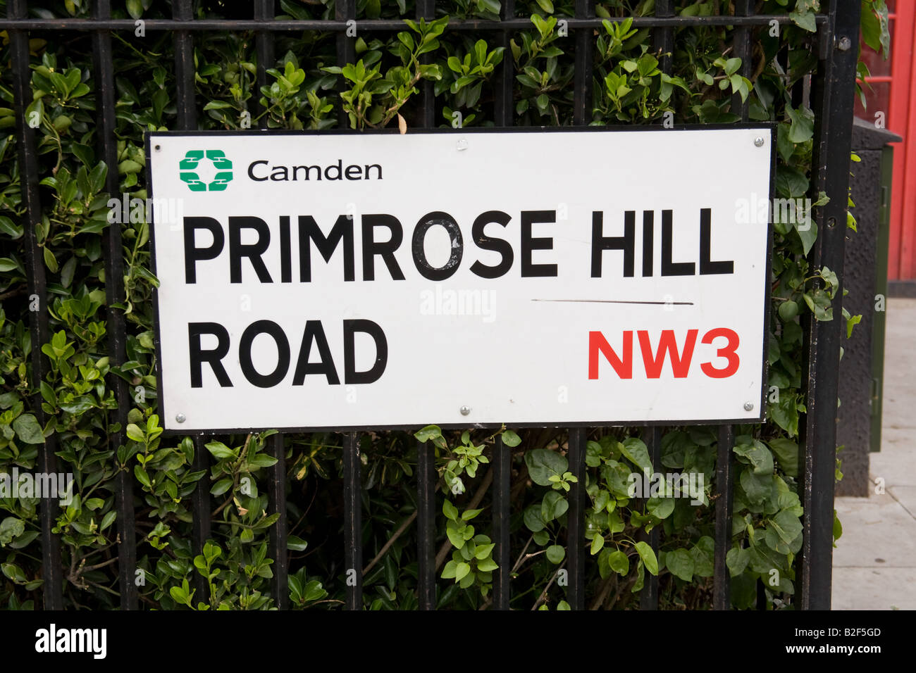 Primrose Hill road sign London England Stock Photo - Alamy