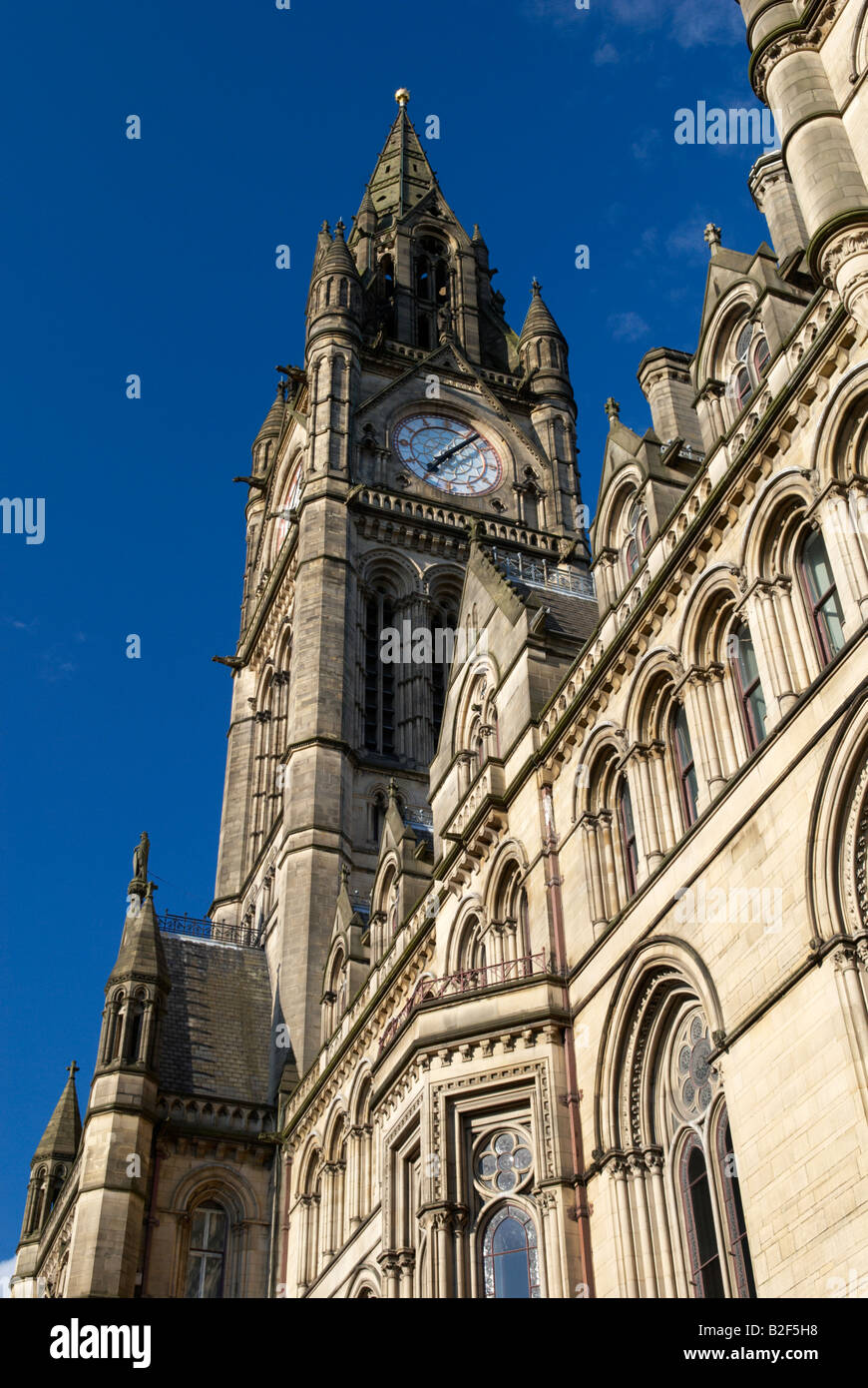 The clock tower of Manchester Town Hall, Albert Square Stock Photo - Alamy
