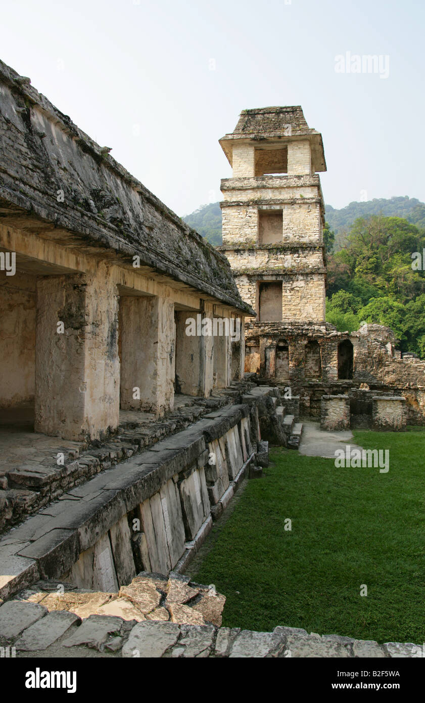 Inner Courtyard of the Palace and Tower Observatory, Palenque ...