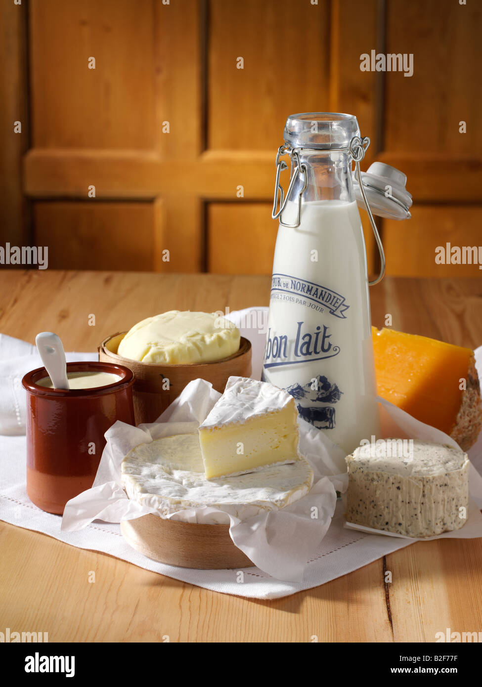 French dairy produce editorial food Stock Photo - Alamy