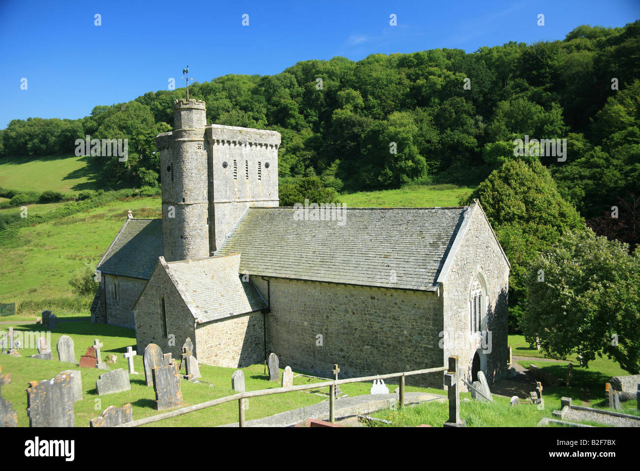 St Winifreds Church Branscombe Devon UK Stock Photo - Alamy
