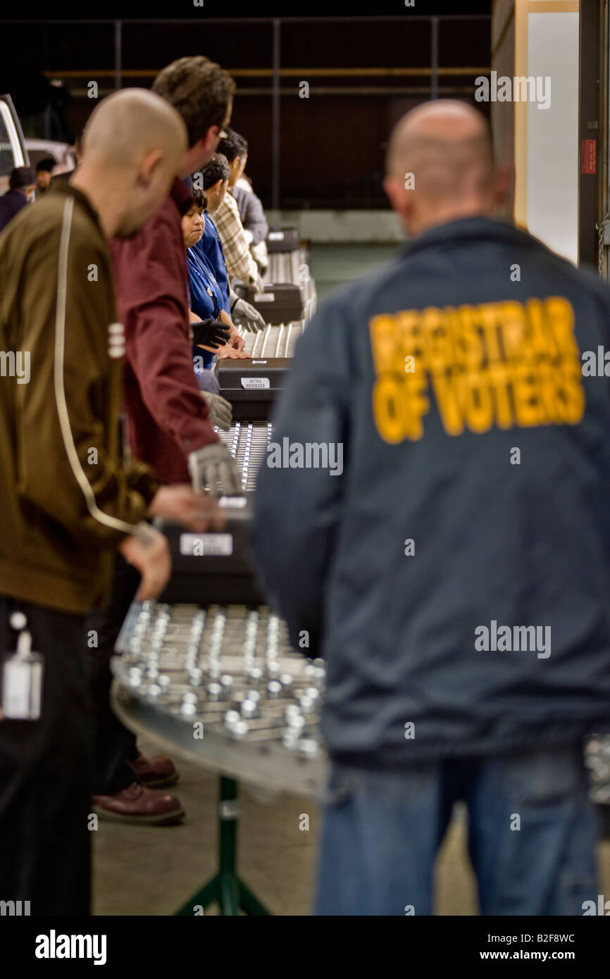 On election night a mobile ballot box from electronic voting machine ...