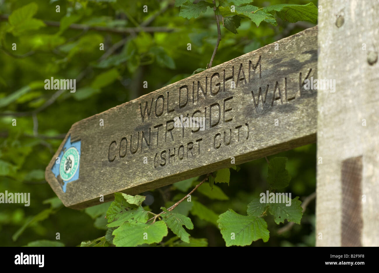 Woldingham Countryside Walk path sign Stock Photo - Alamy