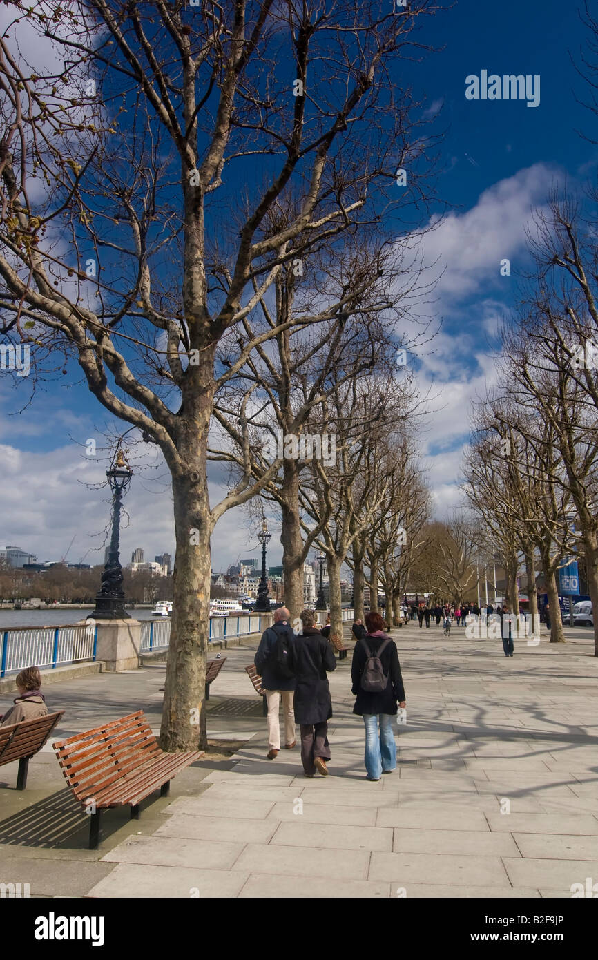 People walking along Thames in London, England Stock Photo - Alamy
