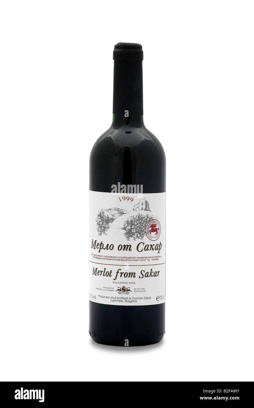 merlot from sakar dry red wine bulgarian Stock Photo - Alamy
