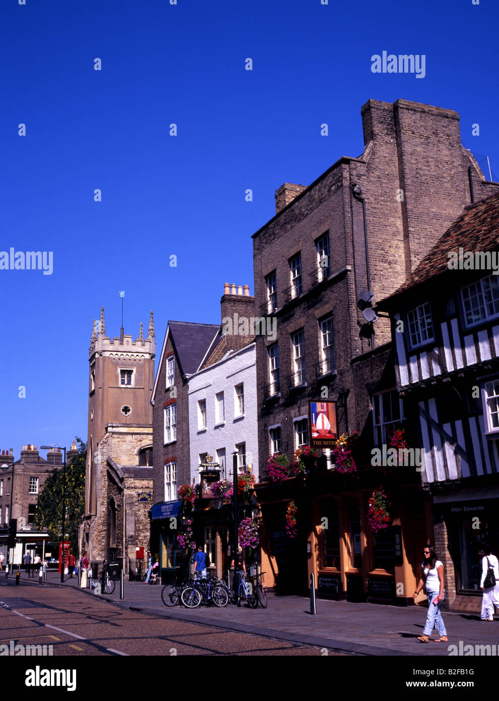 Bridge Street Cambridge with Tudor style black and white timber framed ...