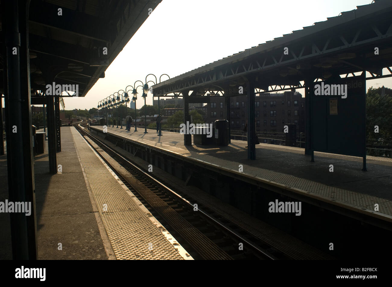 Flushing line elevated 61 Street Woodside station in the Borough of ...