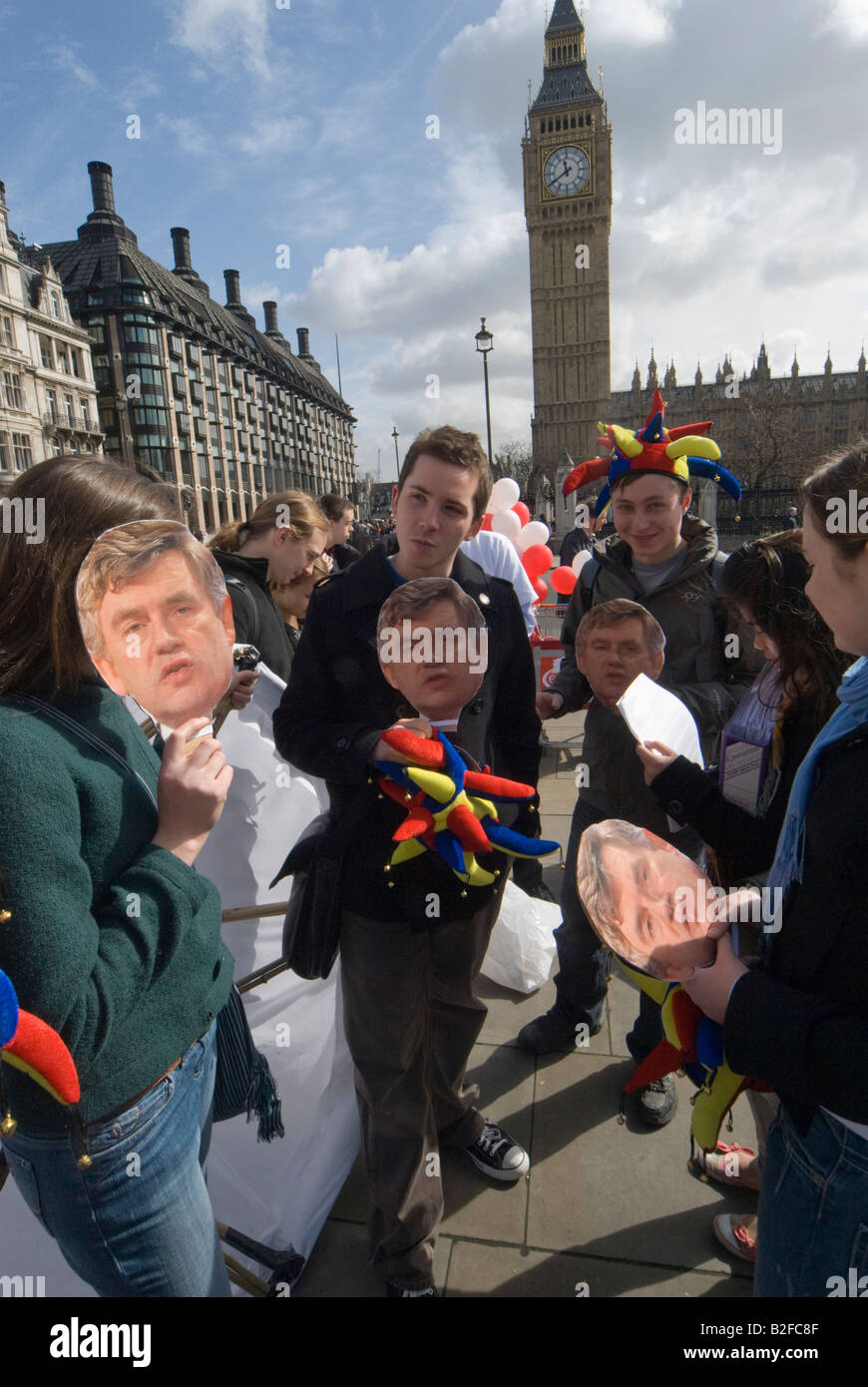 Fossil Fools Day demonstration against Climate change - protesters with ...