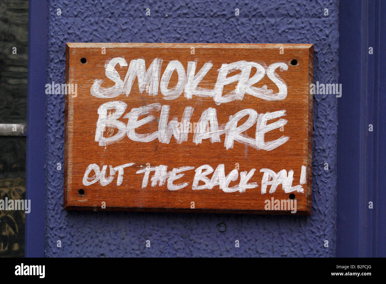 Smokers Beware pub sign Nr. Portobello Road, Notting Hill London UK ...