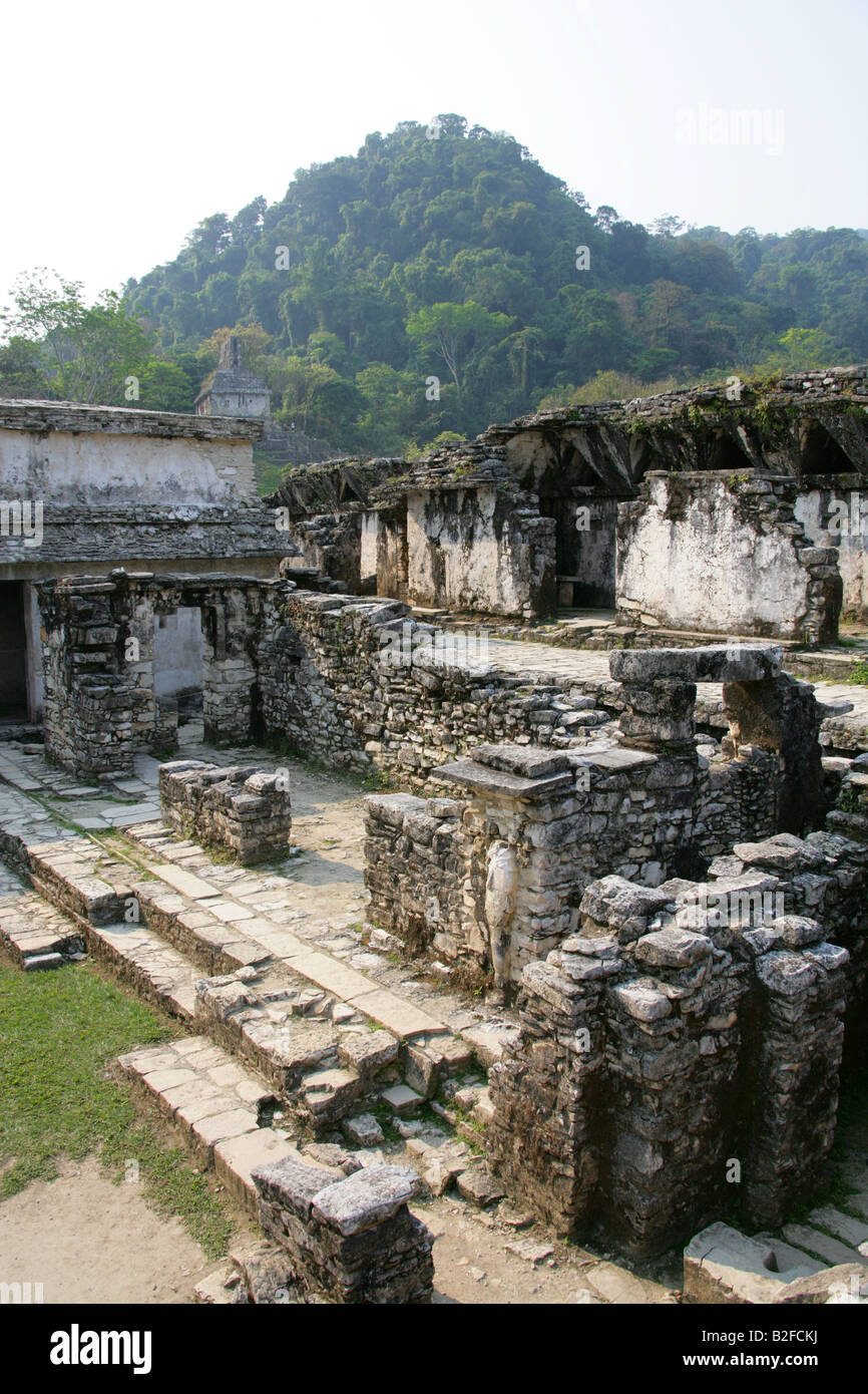 The Palace with the Temple of the Cross in the Background, Palenque ...