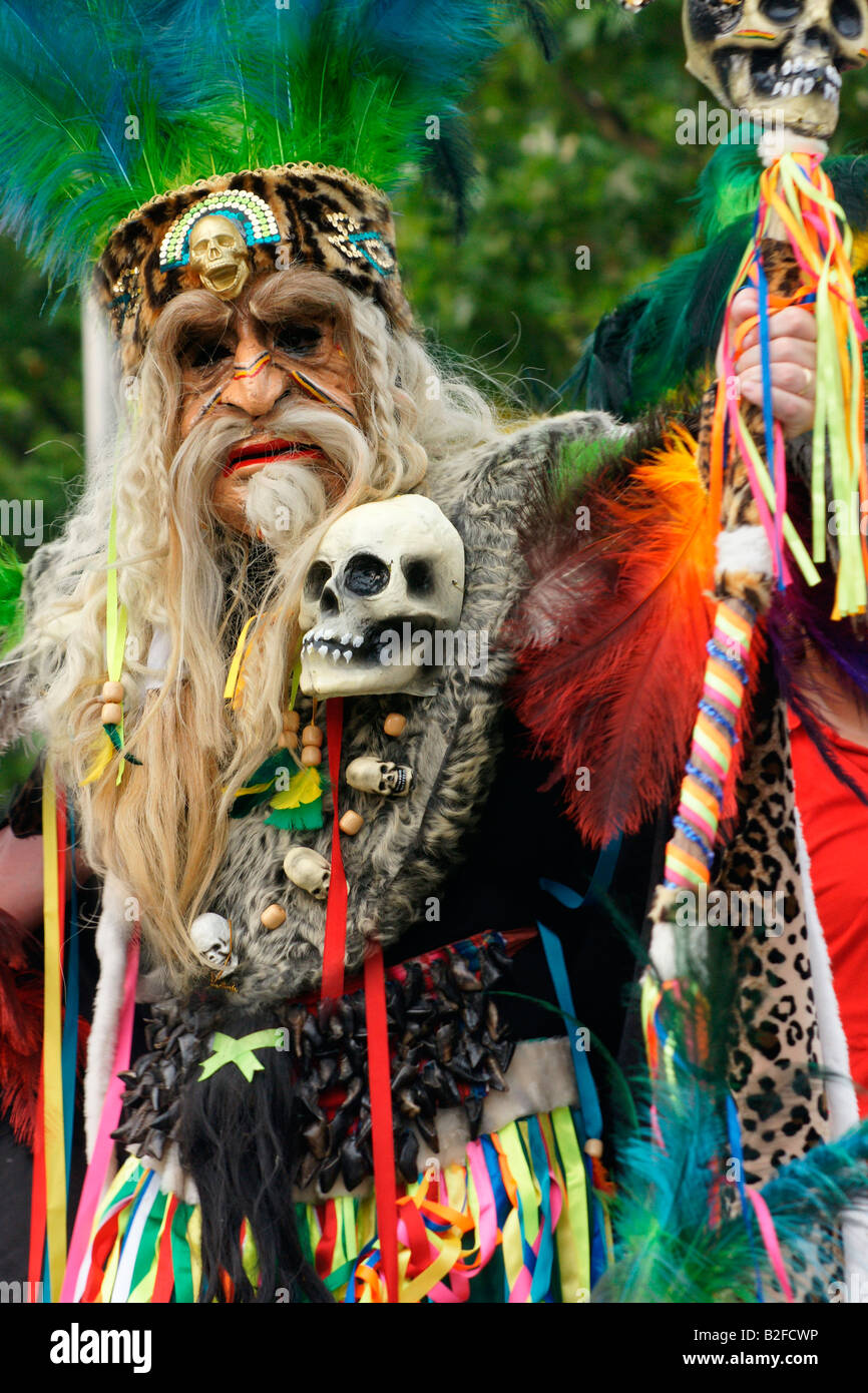 Wizard sorcerer powerful shaman man in mask at Rotterdam Summer ...