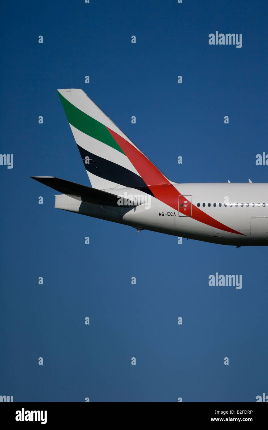 Emirates 777ER Logo on tail plane Stock Photo - Alamy