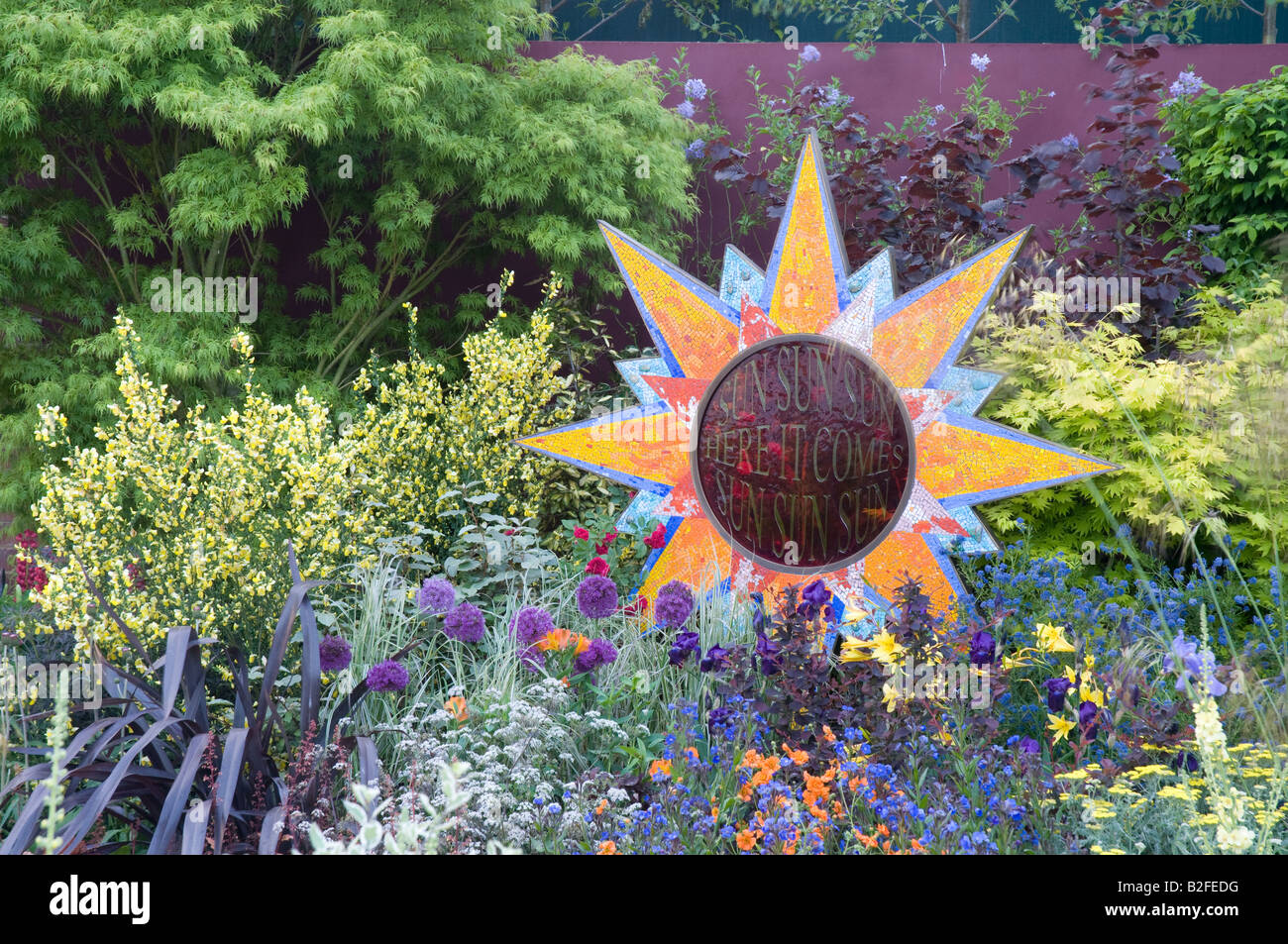 Sun ornament garden Stock Photo - Alamy