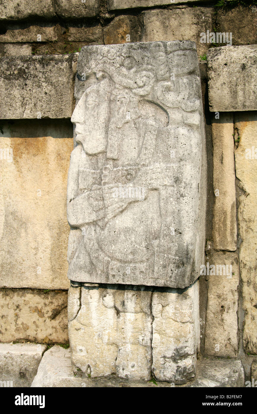 Stone Relief Carving on the Walls of the Palace, Palenque Archeological ...