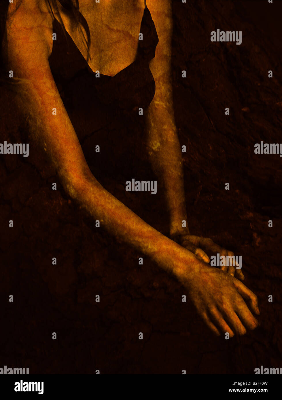 Young Woman with Long Arms and Hands Stock Photo - Alamy