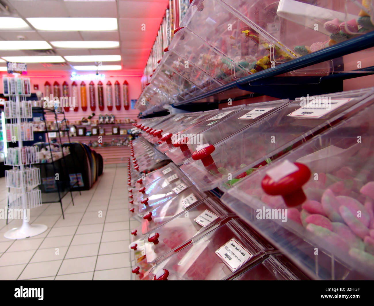 Candy Store with bins of different candy Stock Photo - Alamy