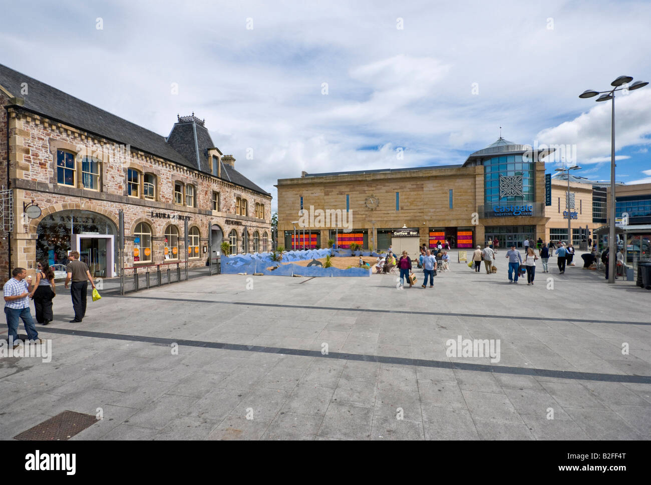 Inverness city centre square with main entrance to Eastgate Shopping ...