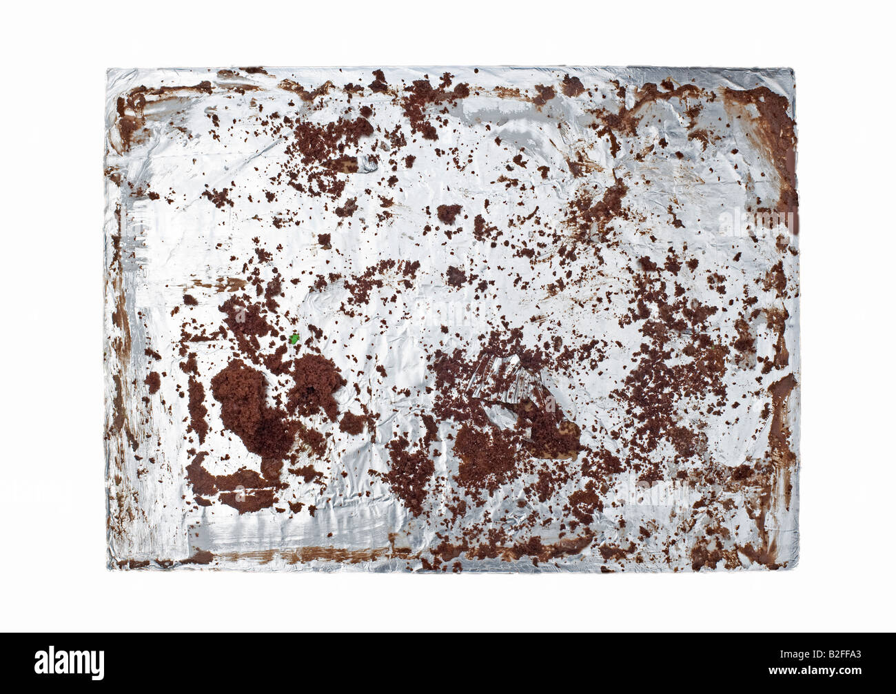 Chocolate birthday cake with nothing left Stock Photo - Alamy
