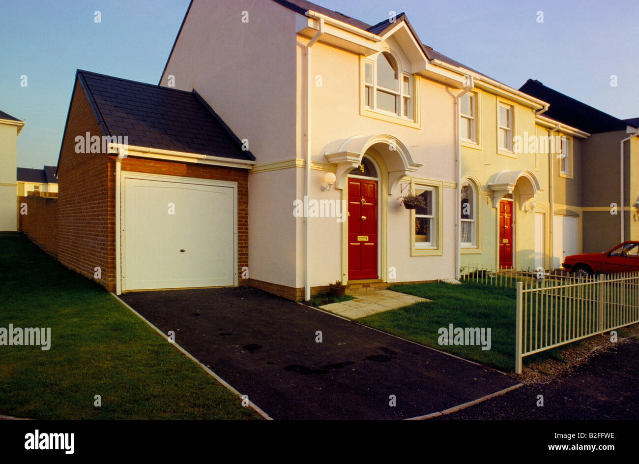 new housing estate in 1988 buckinghamshire Stock Photo - Alamy