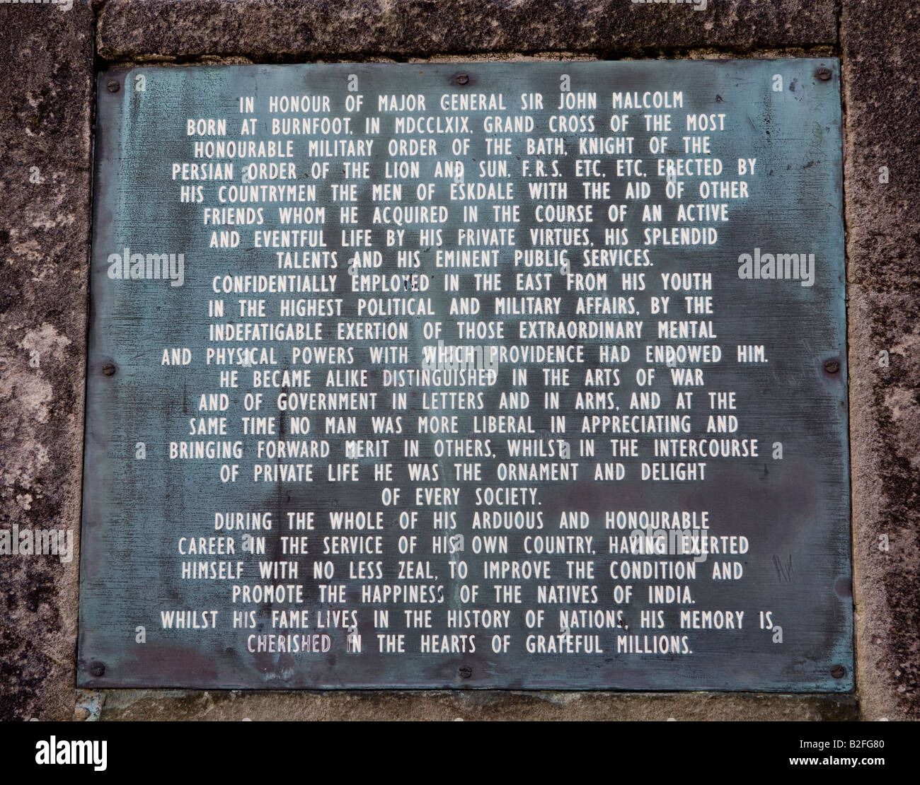 The John Malcolm Monument Langholm Scotland UK Stock Photo - Alamy