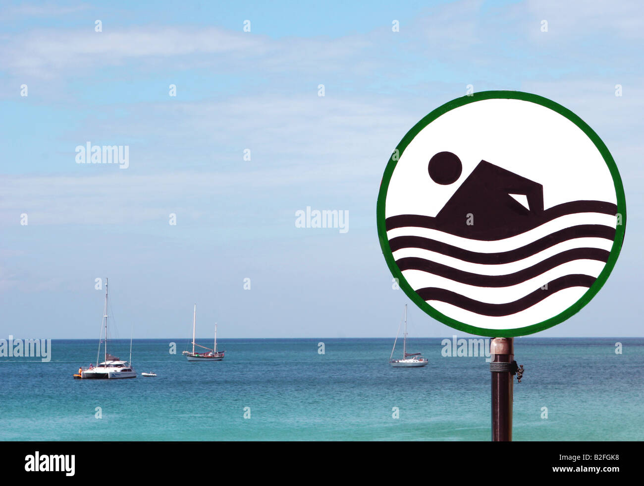 Safety sign beach hi-res stock photography and images - Alamy