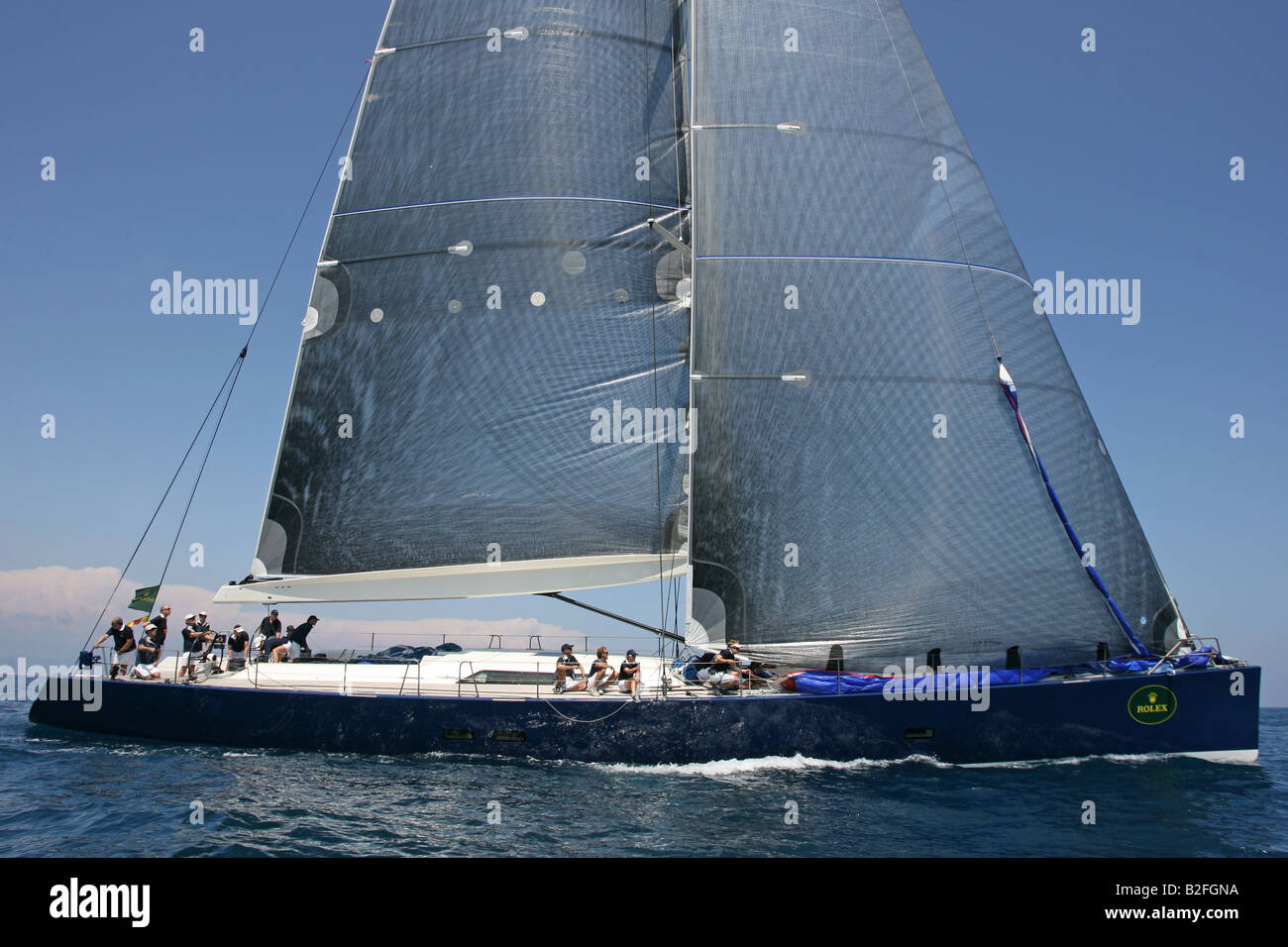 A Maxi Race Yacht in action Stock Photo - Alamy