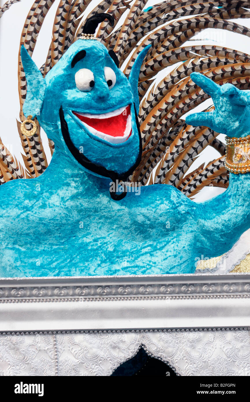 Blue smiling genie mockup dummy statue at Rotterdam Summer Carnival ...