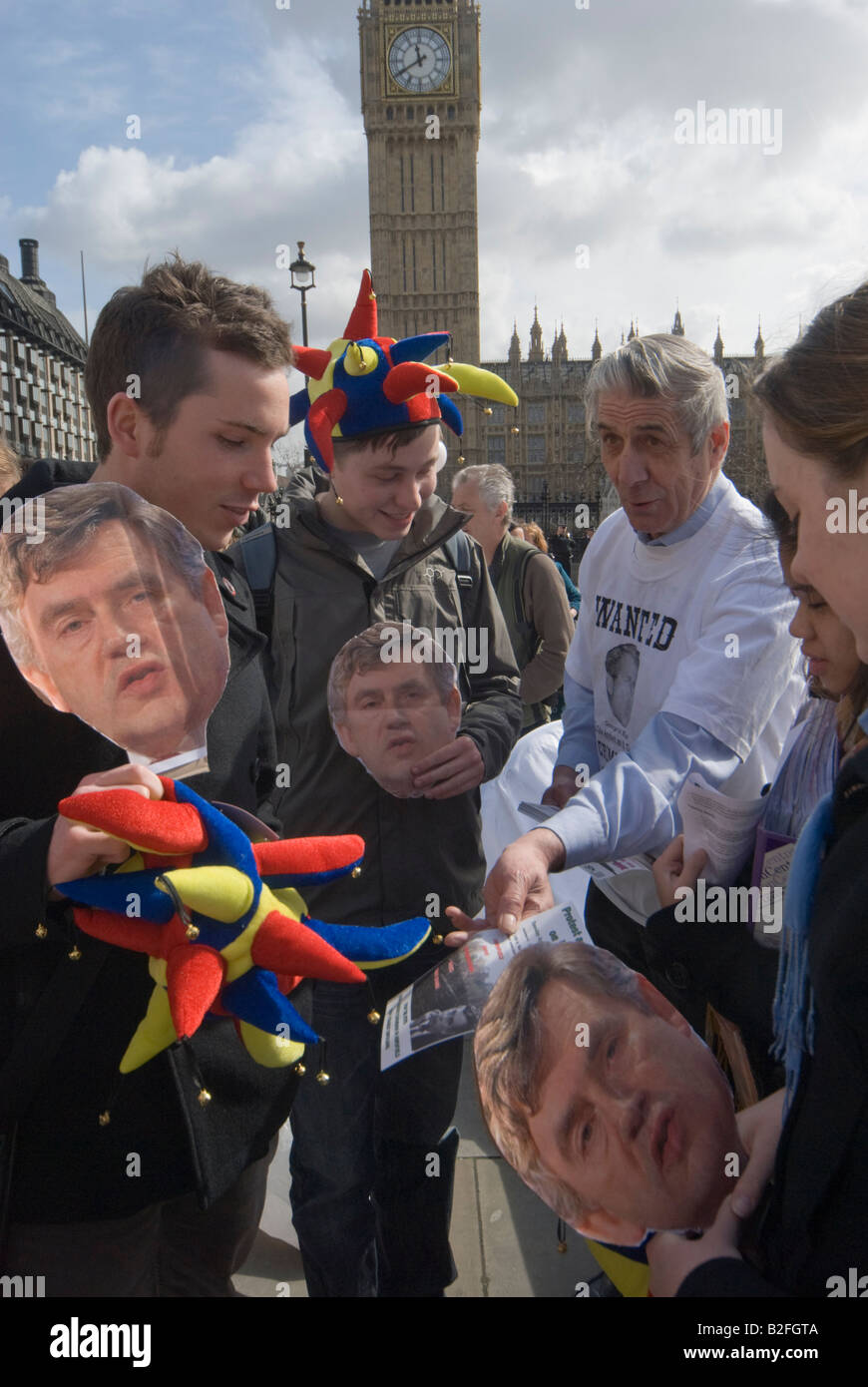 Fossil Fools Day demonstration against Climate change - protesters with ...