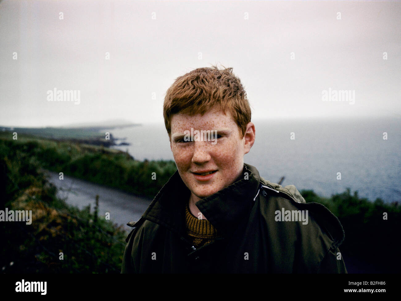 Red haired boy with freckled face dingle peninsular south west ireland ...