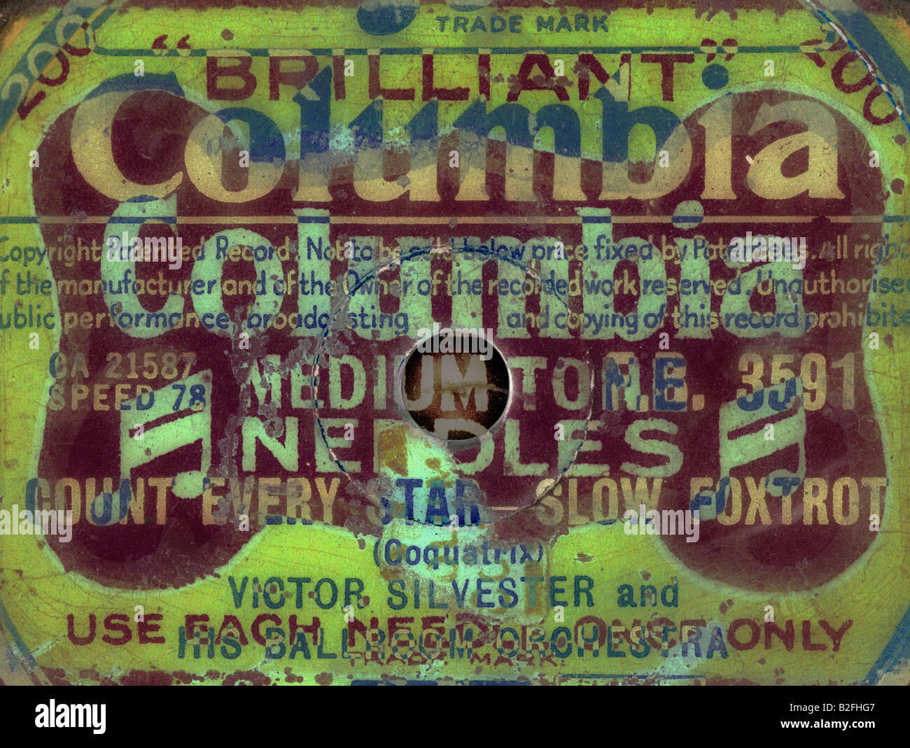 Columbia Record Label & needles FOR EDITORIAL USE ONLY Stock Photo - Alamy