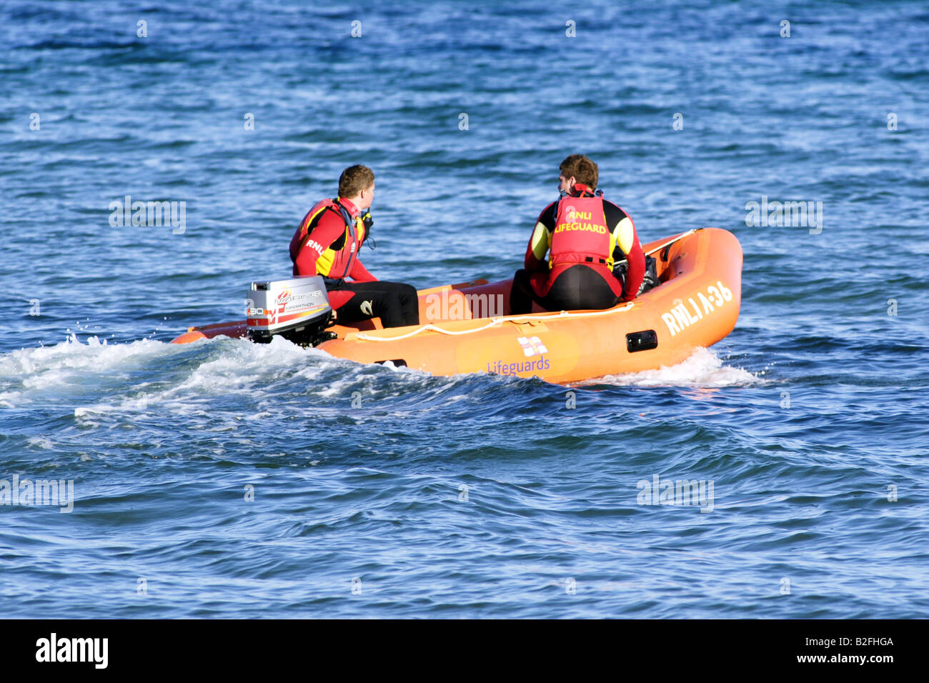 An RNLI small inflatable lifeboat used for shallow water rescues Stock ...