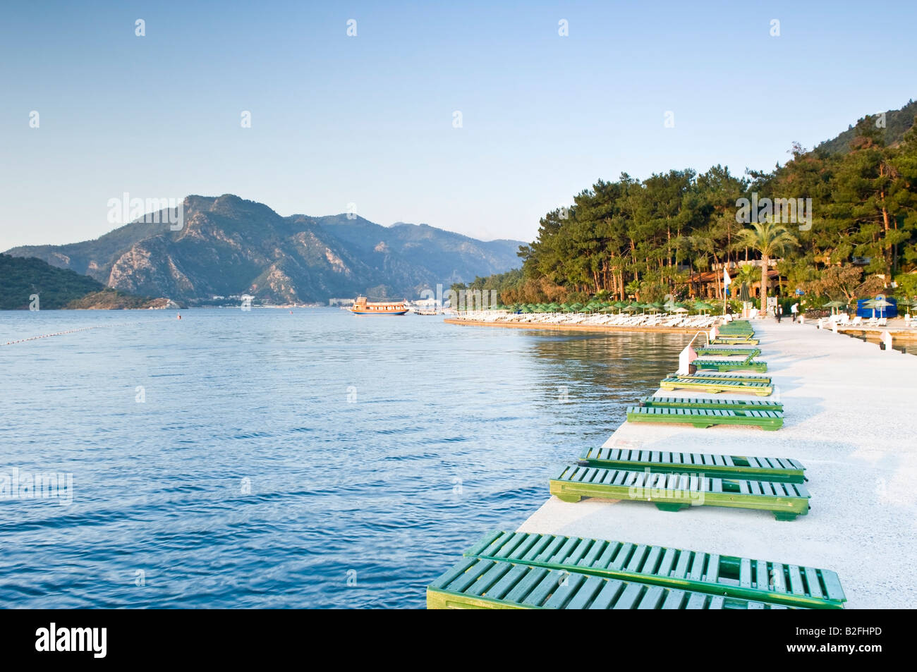Marmaris Bay seen in the morning from Marmaris Palace Hotel pier ...