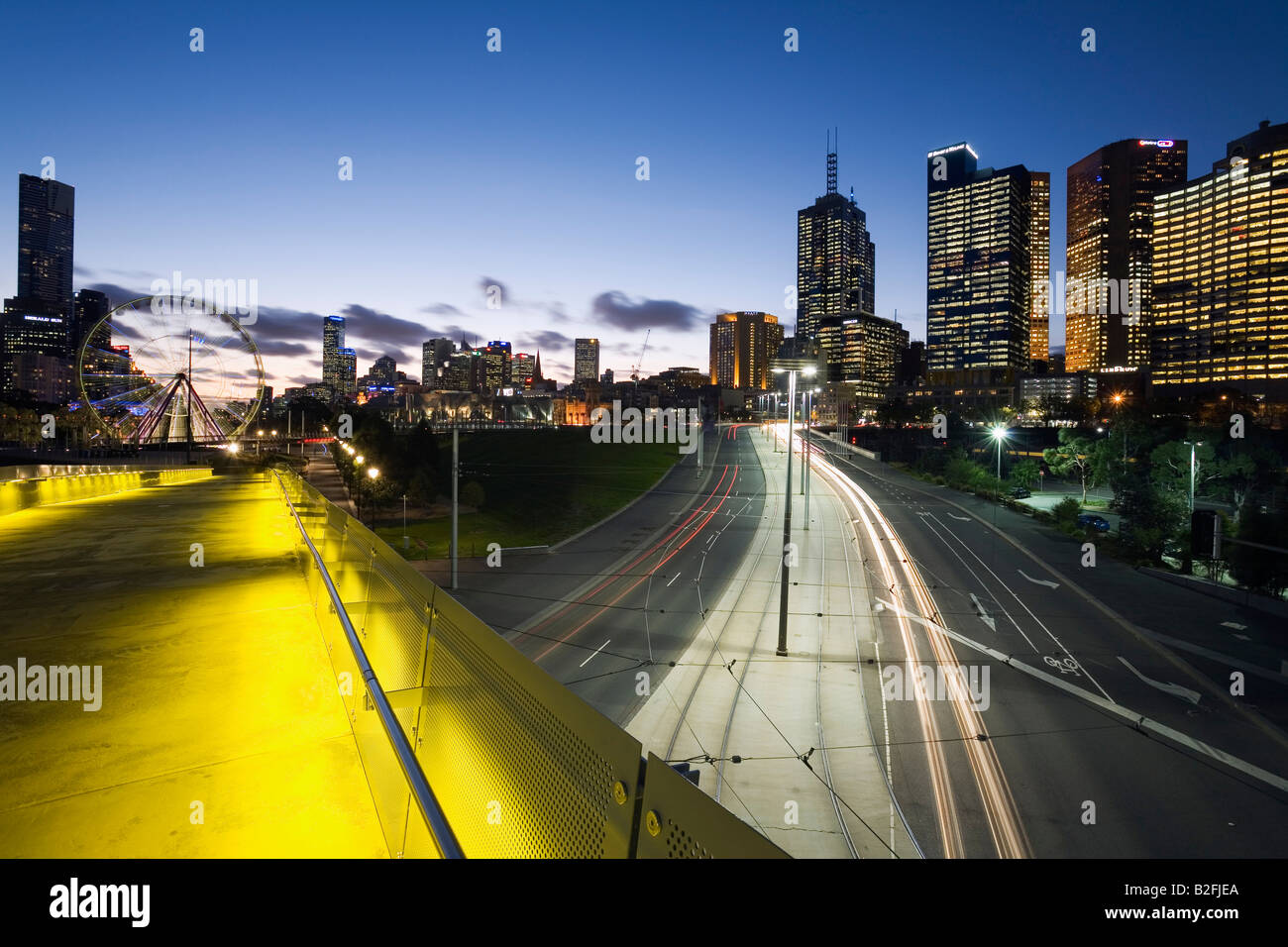 View along Batman Avenue and the William Barak Bridge toward central ...