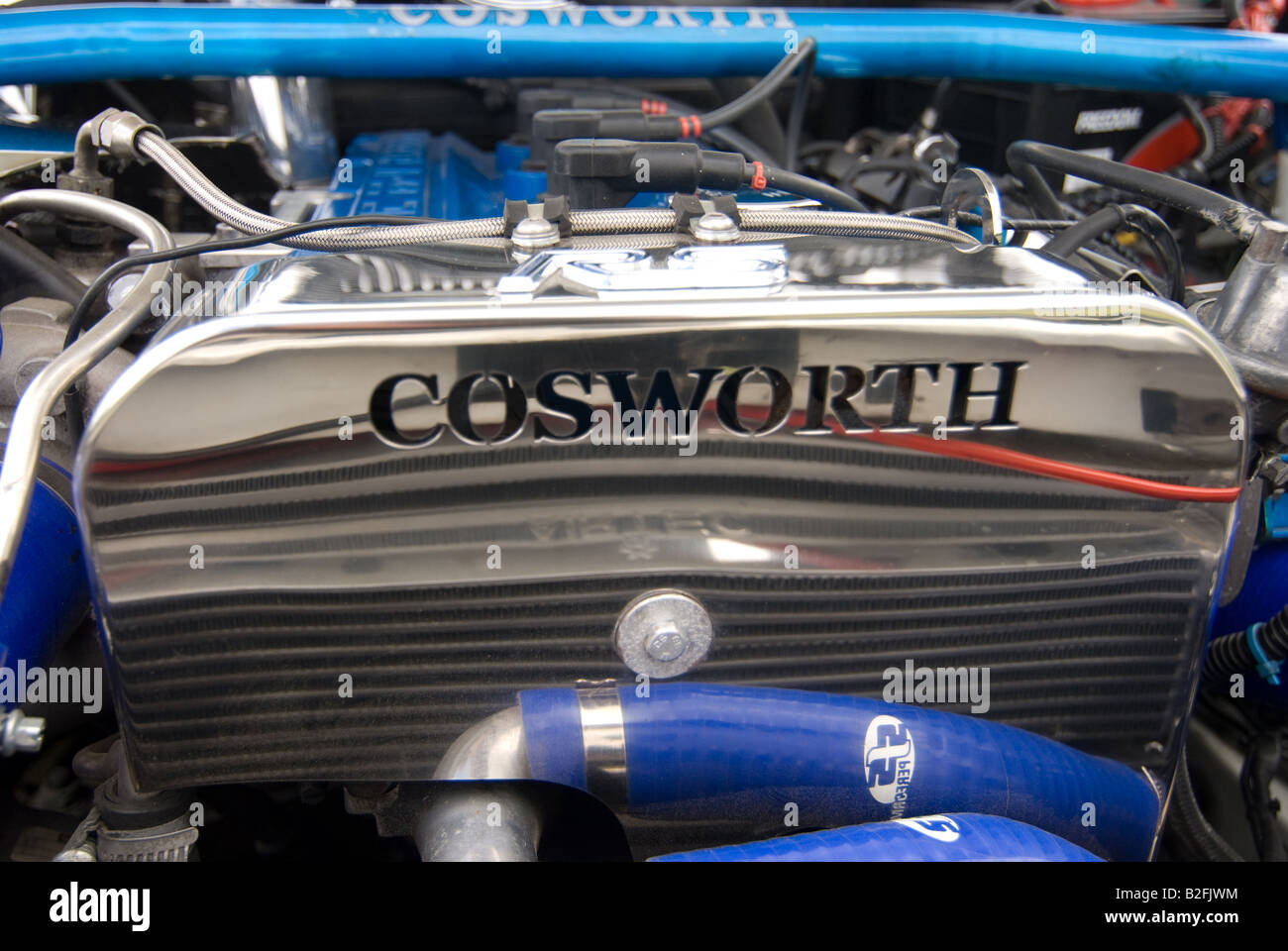 Customised RS Cosworth engine in Ford Sierra Stock Photo - Alamy
