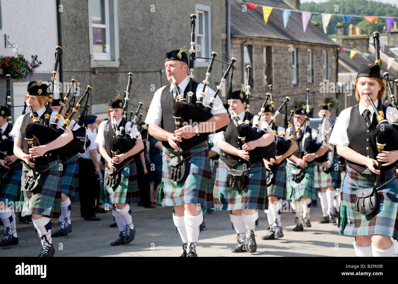 Scottish Pipe Band Langholm Common Riding Langholm Scotland UK Stock ...