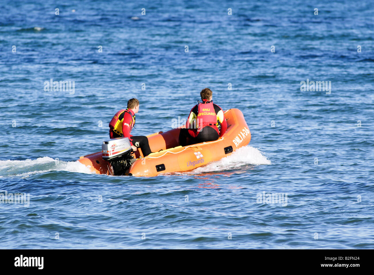 An RNLI small inflatable lifeboat used for shallow water rescues Stock ...