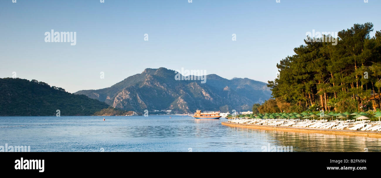 Marmaris Bay seen in the morning from Marmaris Palace Hotel pier ...